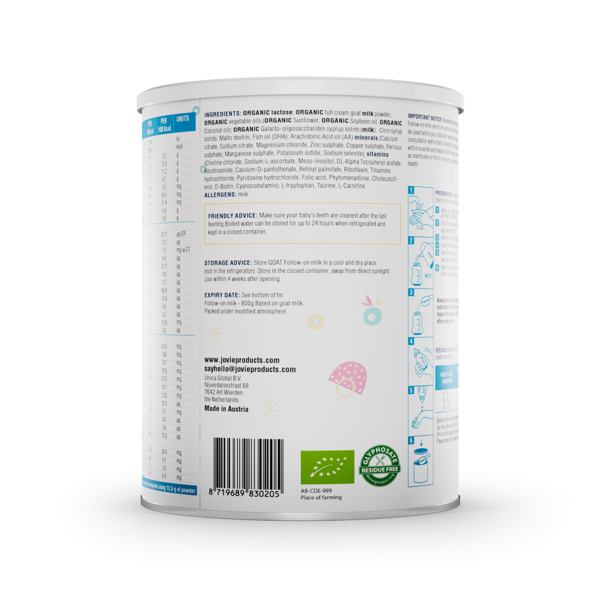 Jovie Goat Organic Follow-on Milk, the formula for your baby